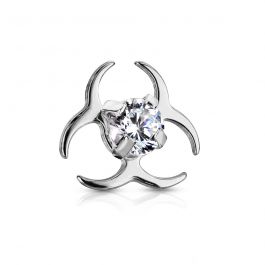 Biohazard symbol med klar sten til dermal anchor base